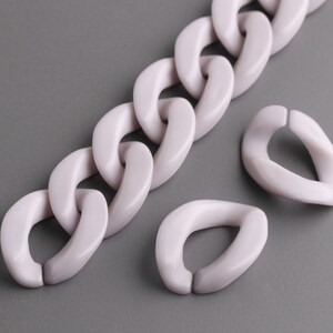 1ft Dove Gray Plastic Chain, 23x17mm, Acrylic Chain Link, Oval Curb ...