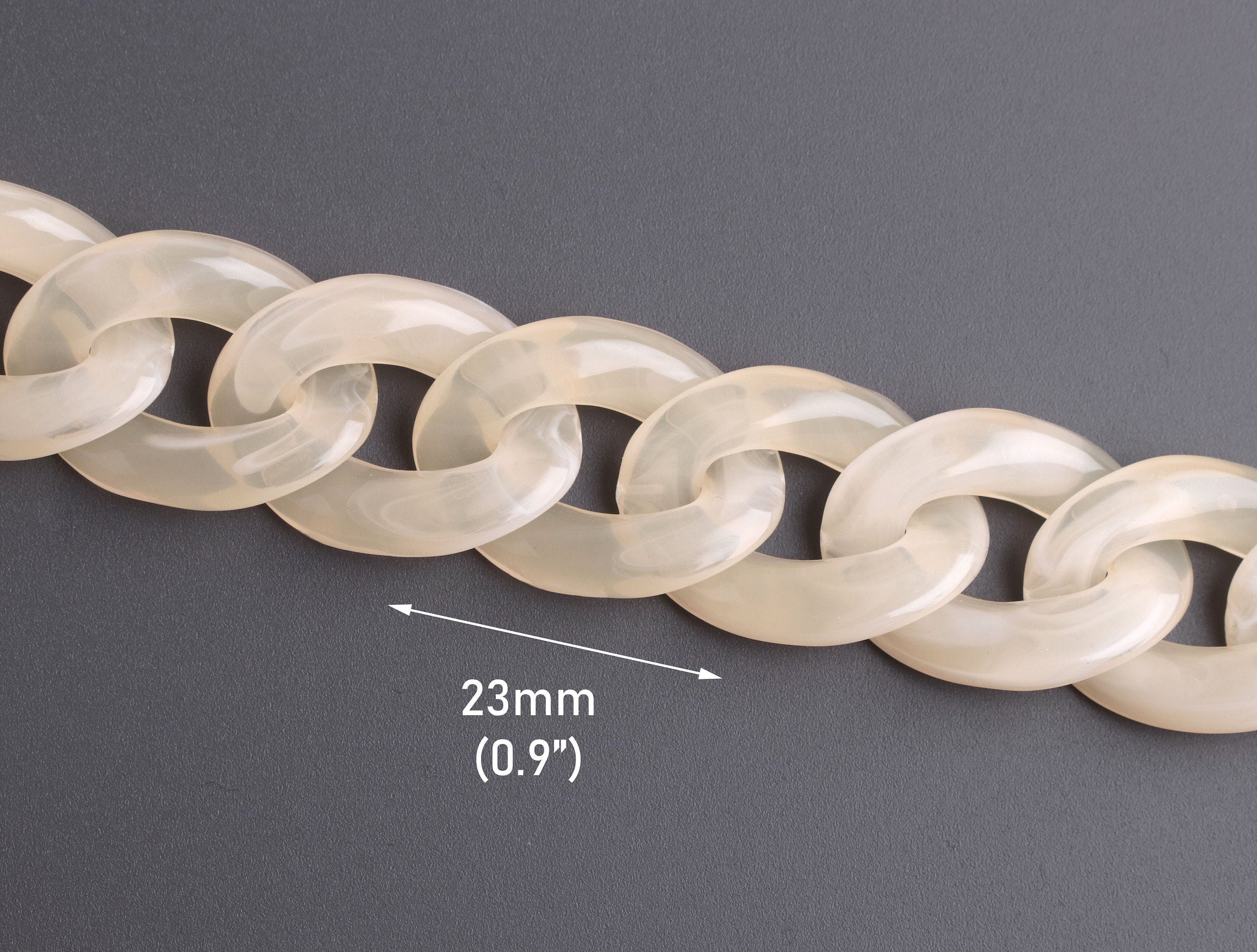 1ft Ivory Acrylic Chain Links 23x17mm Bulky Chain Pieces - Etsy