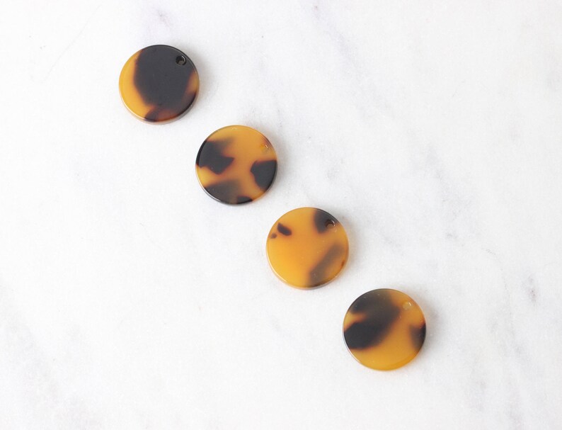 4 Tortoise Bead Charm 15mm, Vintage Tortoise Shell Drop Bead Plastic ...