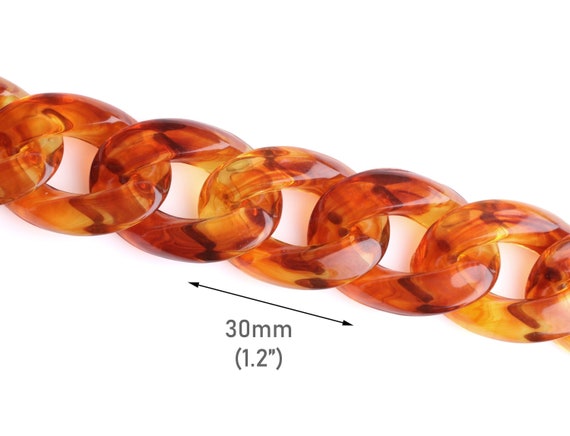 1ft Honey Brown Plastic Chain 30 X 22mm Cuban Link Necklace - Etsy