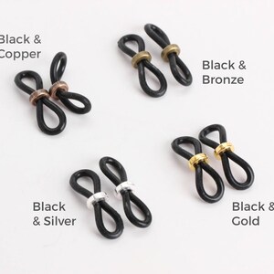 Premium Eyeglass Loops - 1 Pair, Findings Eyeglass Grips, Rubber ...