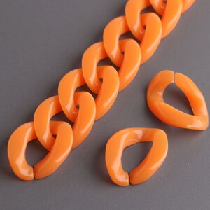 1ft Citrus Orange Chain Links, 23 X 17mm, Wholesale Acrylic Chain Links ...