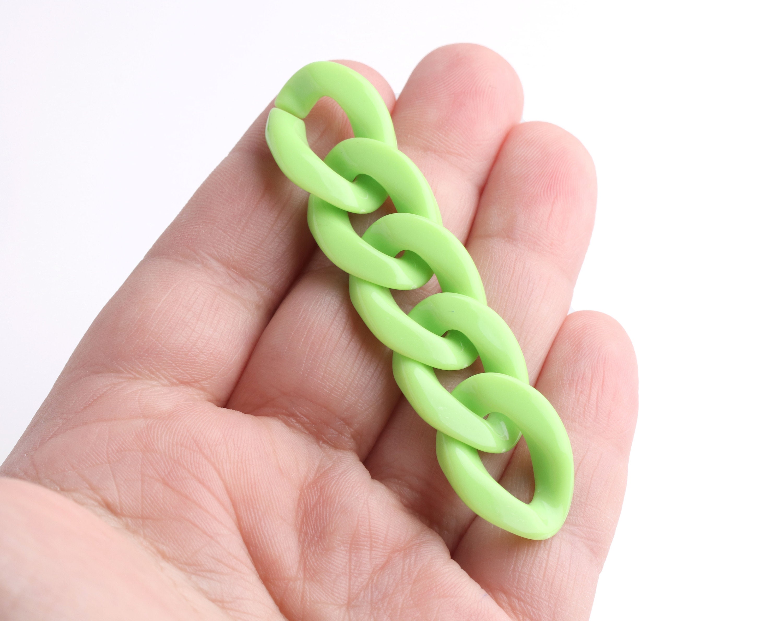 1ft Lime Green Acrylic Chain Links 23mm X 17mm Loose Open | Etsy