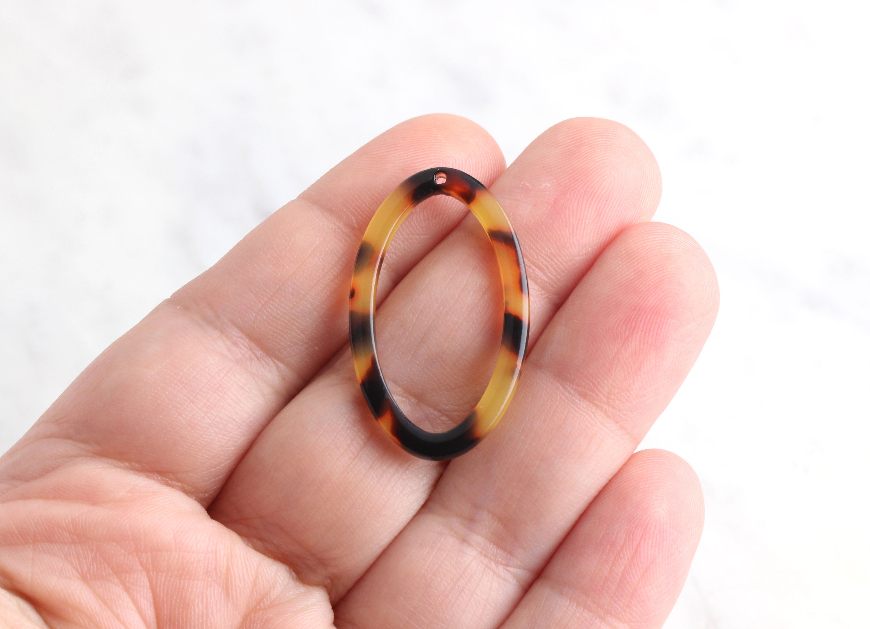 4 Oval Acrylic Charms 33mm Tortoise Shell Jewelry Supply - Etsy