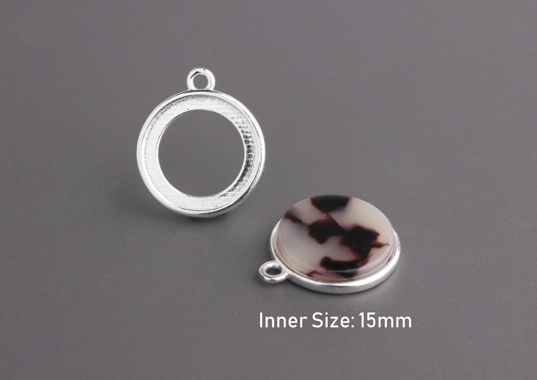 4 Open Back Bezels, 15mm Bezel Setting, Smooth Bezel Cabochon, Silver ...