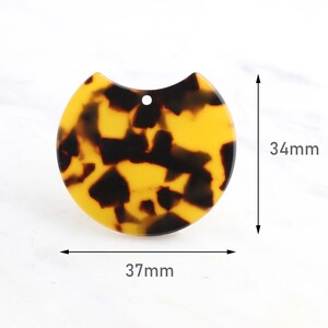 2 Tortoise Shell Circles With Cutout, Trendy Earring Parts Acetate ...