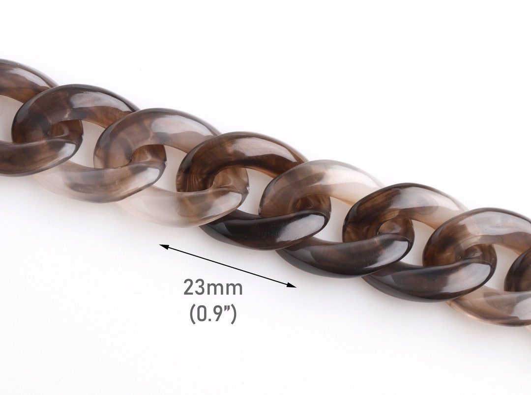 1ft Smoke Gray Plastic Chain, 23x17mm, Large Curb Chain Findings ...