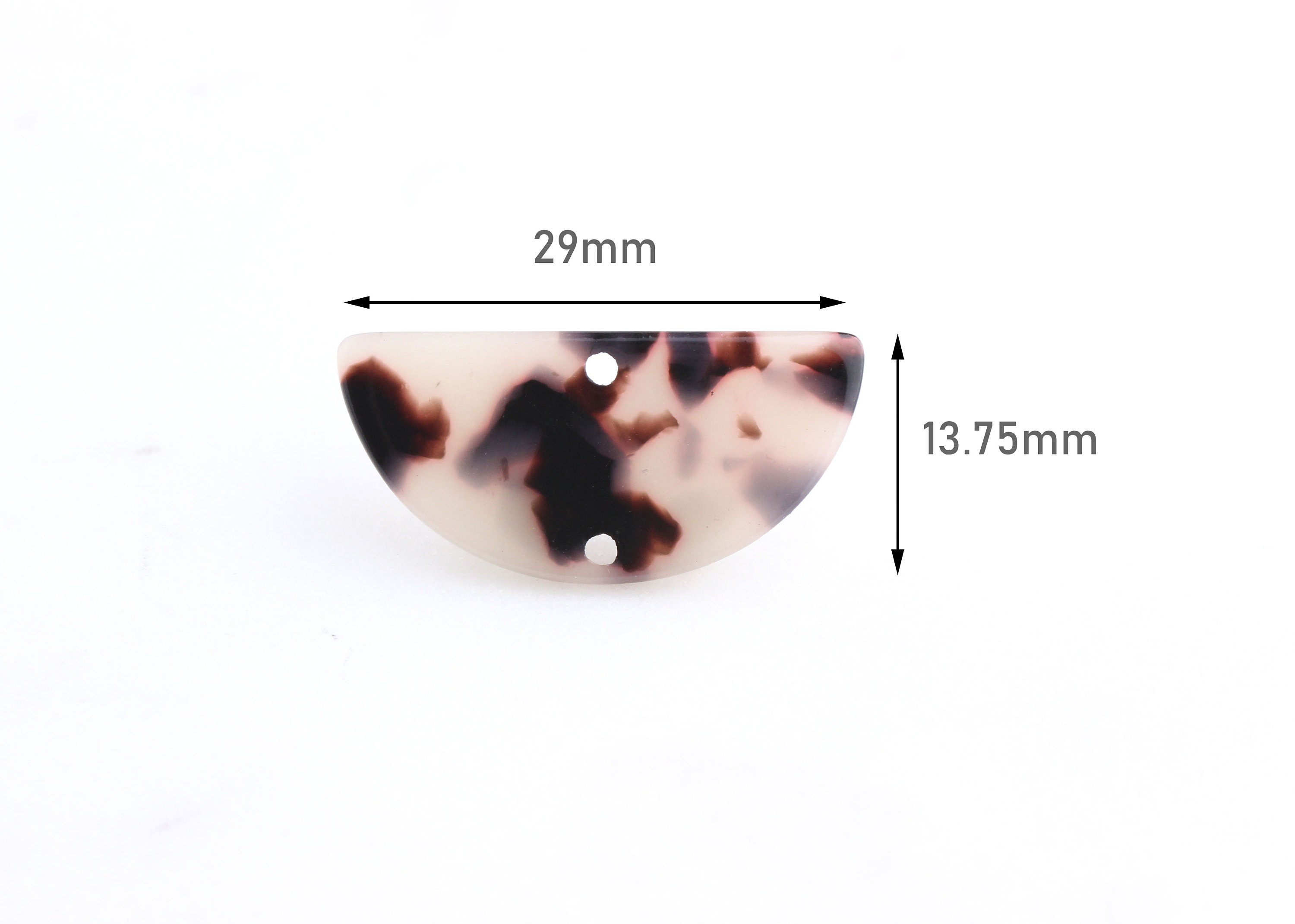 2 Blonde Tortoise Shell Findings, Large Half Circle Links With Top Hole ...