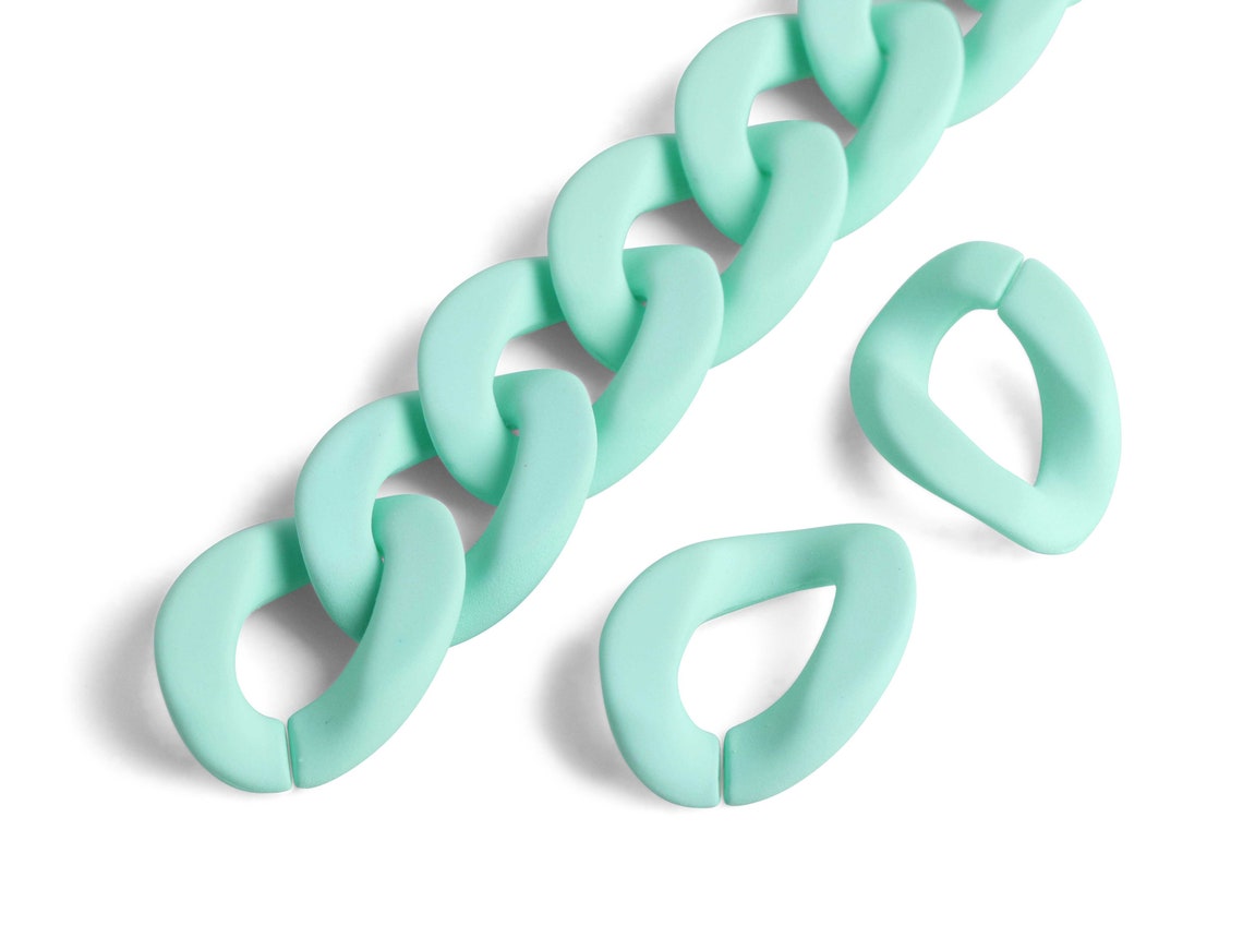 1ft Matte Mint Green Acrylic Chain Links 24 X 17mm Pastel | Etsy