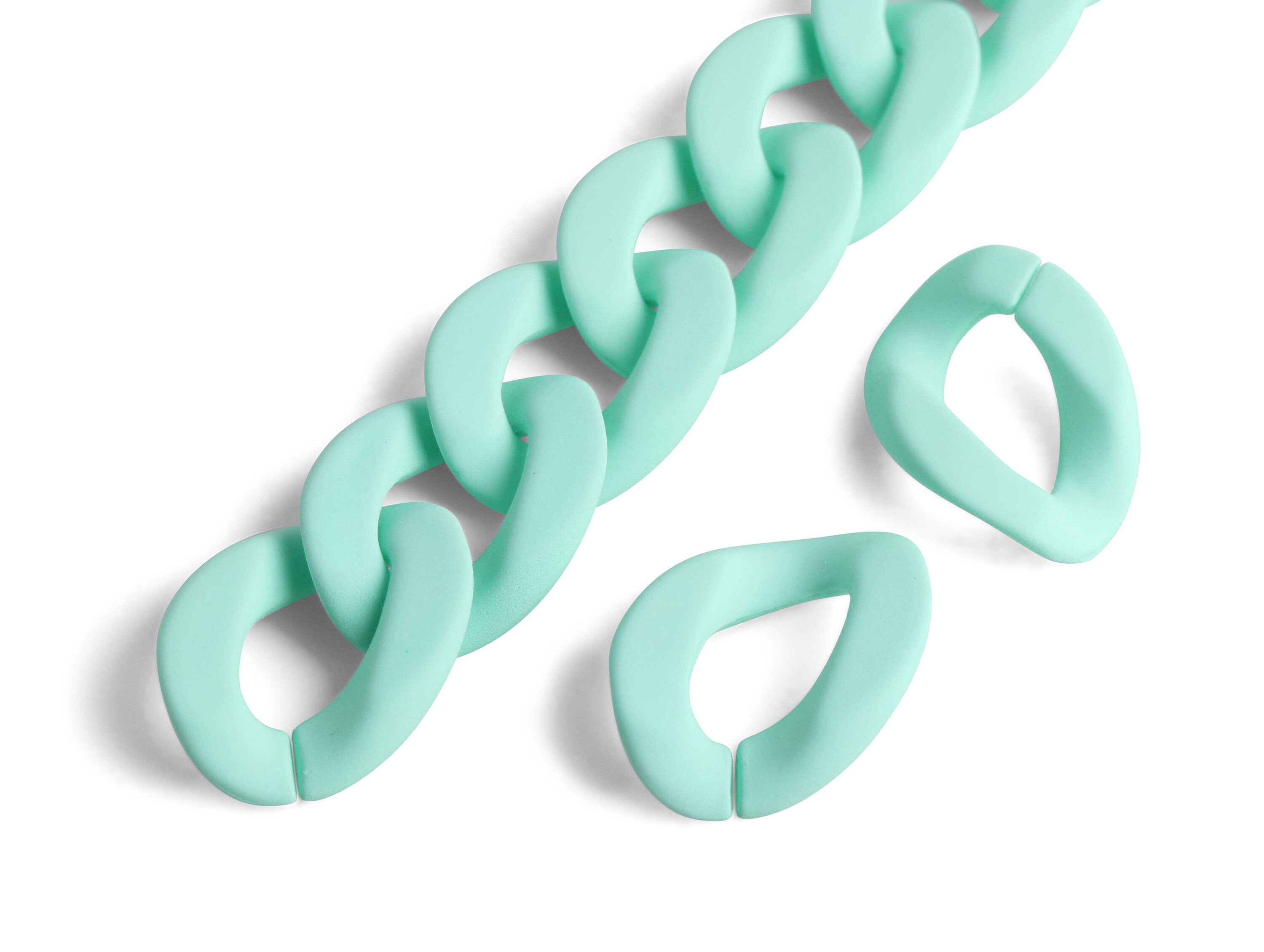 1ft Matte Mint Green Acrylic Chain Links 24 X 17mm Pastel | Etsy