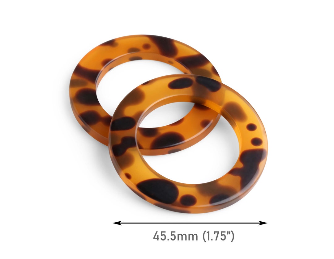2 Big Swimwear Rings in Tortoise Shell, 1.75 Inch, High Quality and ...