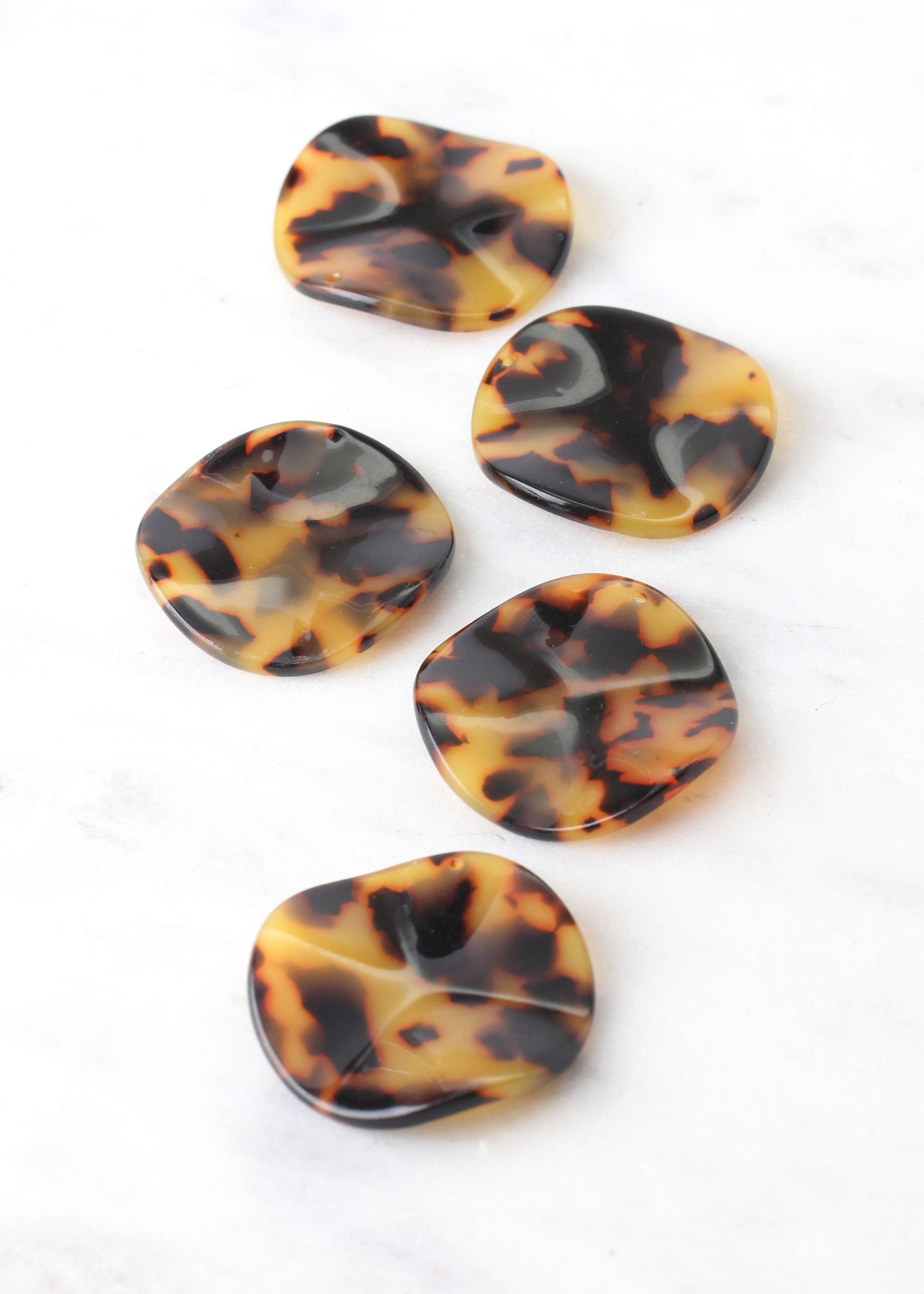 2 Large Wavy Discs 33.5mm Acetate Tortoise Shell Brown Wavy - Etsy