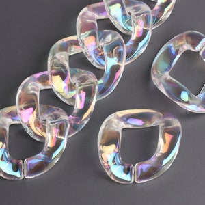 1ft Opal Clear Plastic Chain Links, 40 X 33.5mm, Extra Large Chain ...