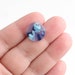 4 Flat Round Drops in Blue Tortoise Shell, Dark Blue Acetate Charms ...