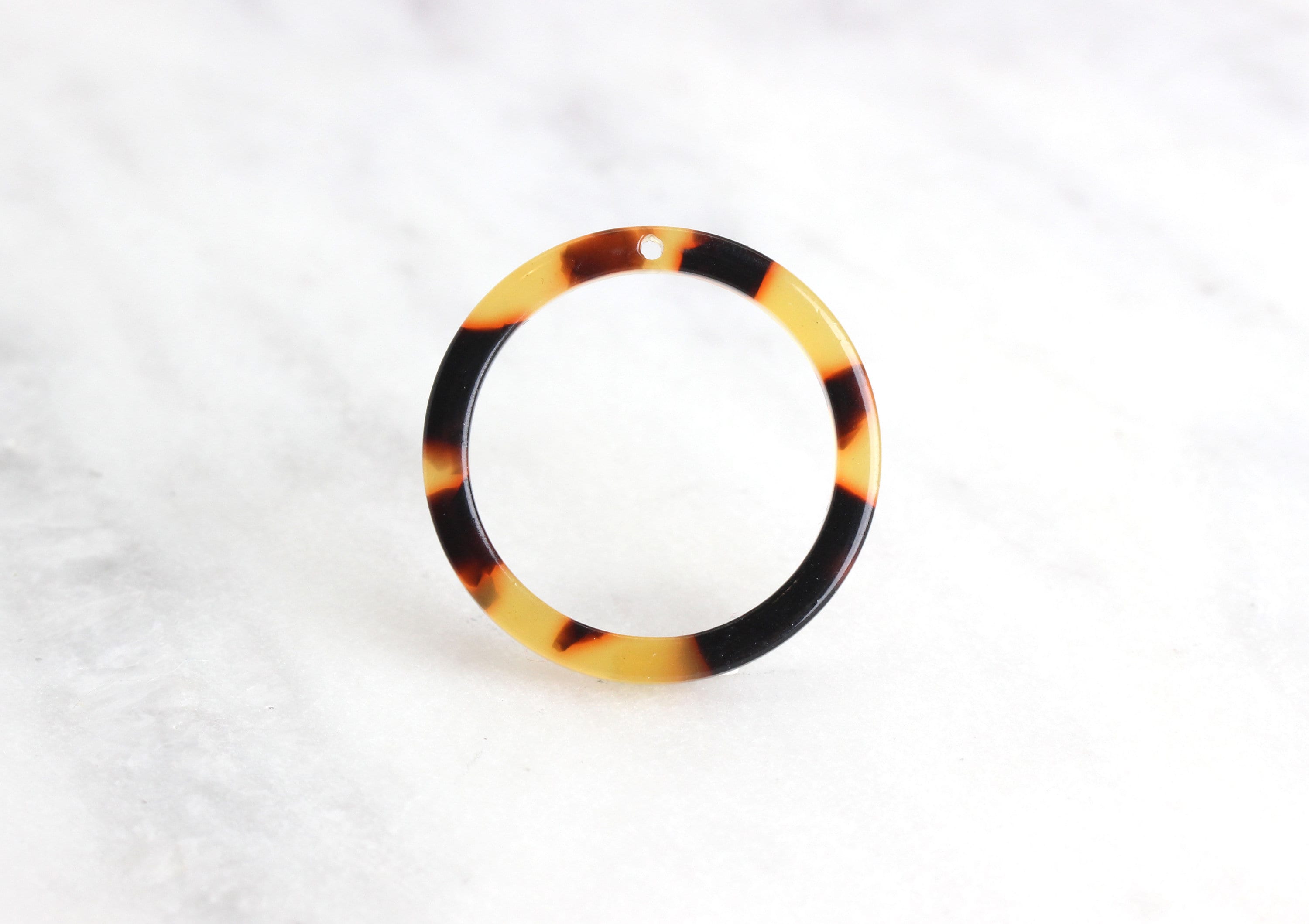 4 Flat Circle Rings in Tortoise Shell Colors, 1" Rings Tortoise Jewelry ...
