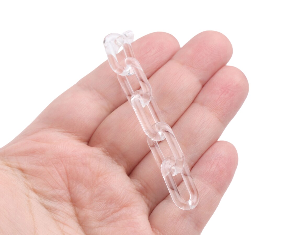 1ft Crystal Clear Acrylic Chain Links 20 X 11mm Paperclip - Etsy