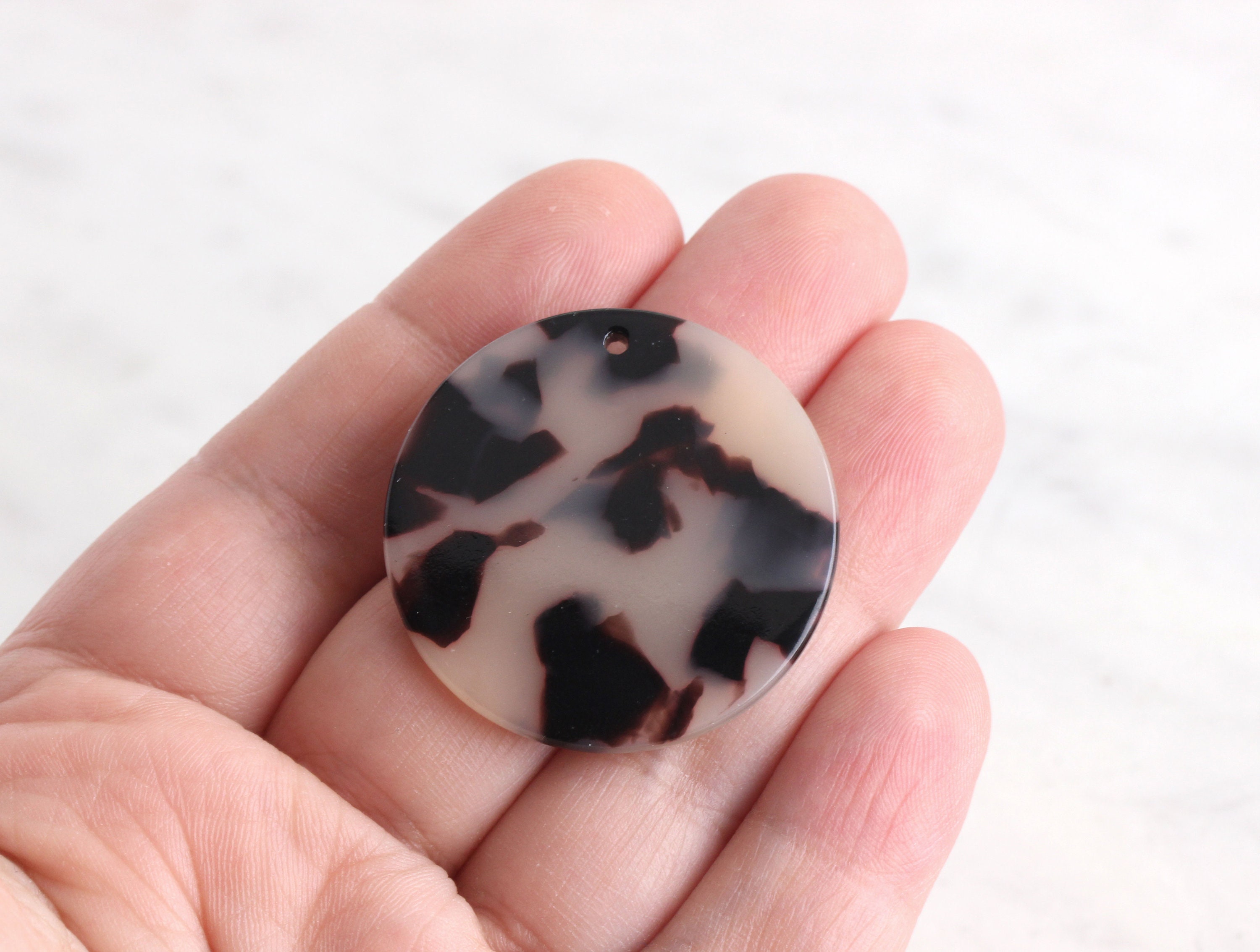 4 Blonde Tortoise Shell Pendant, 35mm Discs Large Circle Acrylic Blanks ...