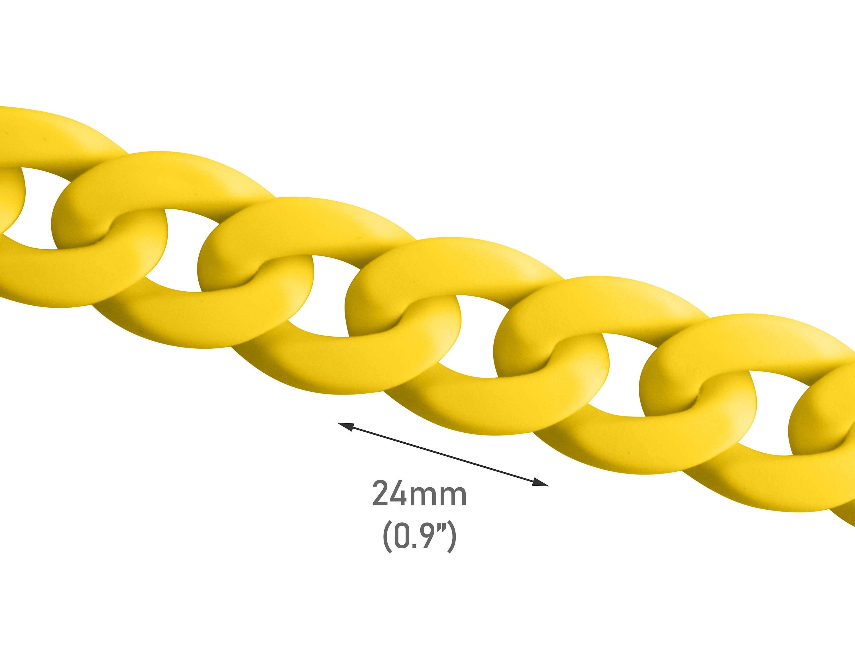 1ft Matte Yellow Plastic Chain Links 24 X 17mm Twisted Curb - Etsy