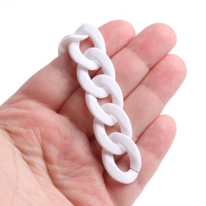 1ft Matte White Plastic Chain Links, 24 X 17mm, Premium Quality, Simple ...