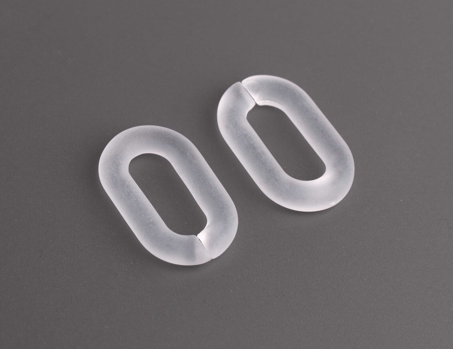 1ft Frosted Acrylic Chain Links, 31 X 18.5mm, Matte Clear Acrylic Bag ...