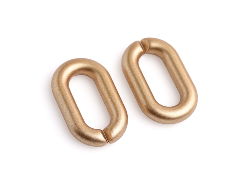 1ft Matte Gold Plastic Chain Links, 31 X 19mm, Satin Finish, Fake ...