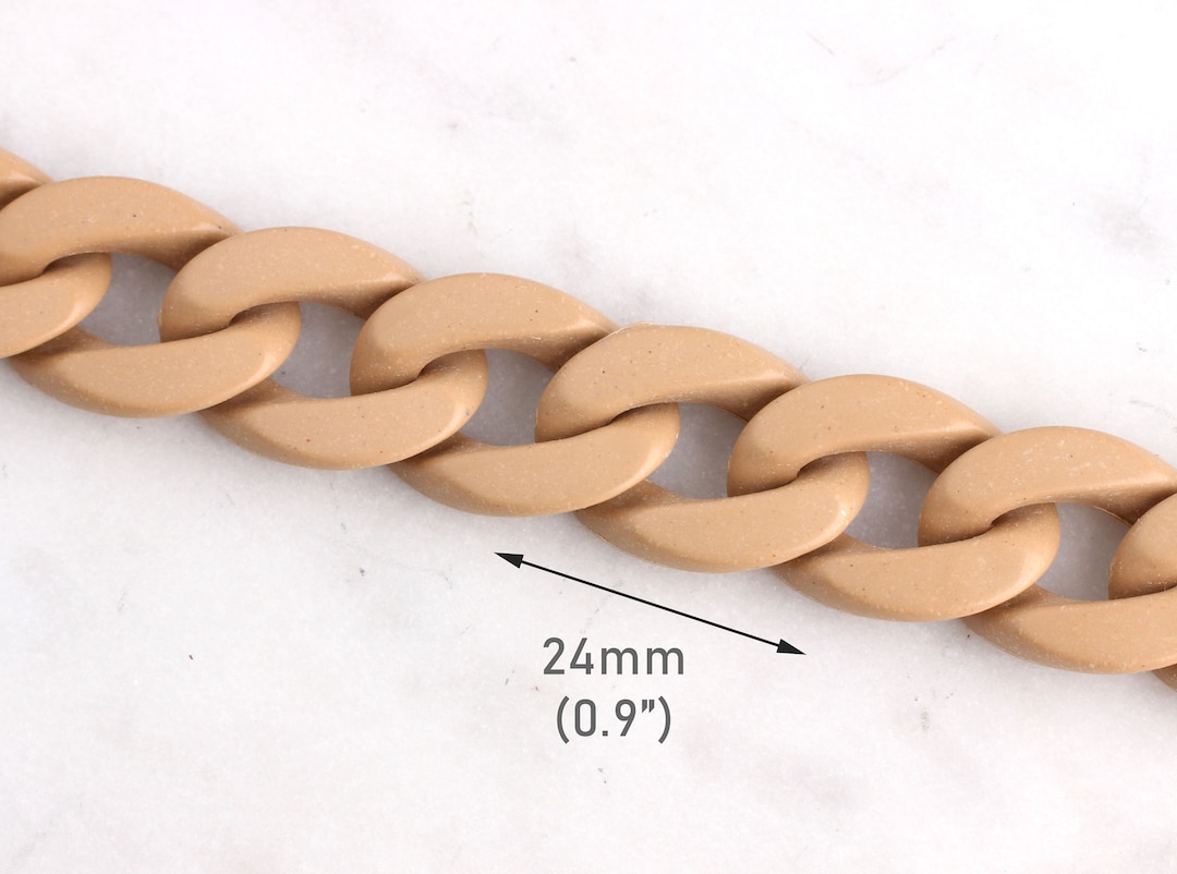 1ft Light Brown Chain, 24x17mm Plastic Chain Links, Chunky Acrylic ...