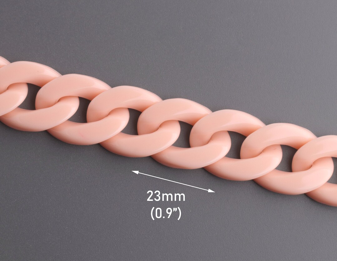 1ft Pastel Pink Plastic Chain Links, 23x17mm DIY Craft Chain, Light ...