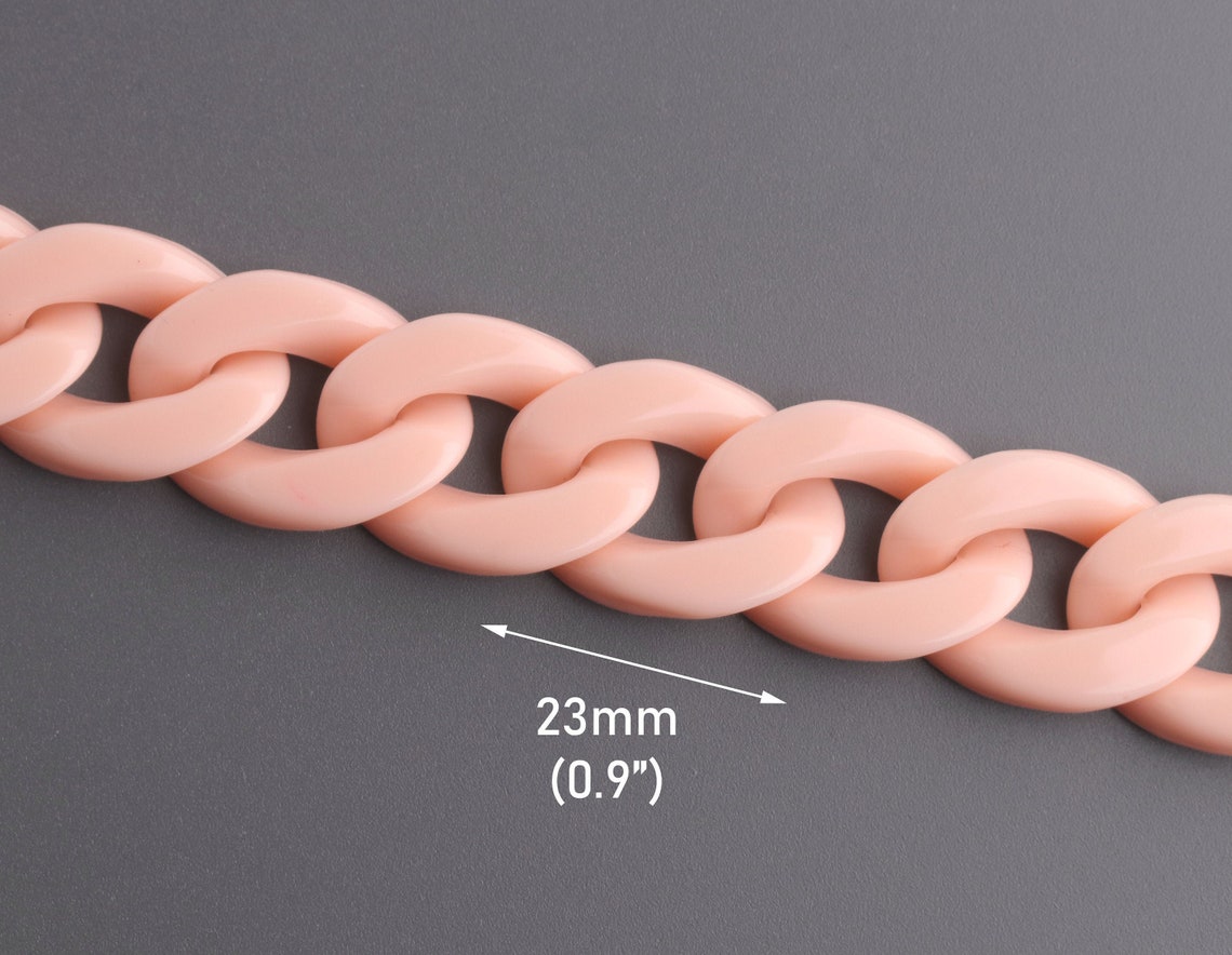 1ft Pastel Pink Plastic Chain Links, 23x17mm DIY Craft Chain, Light ...