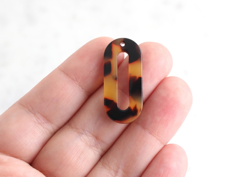 4 Flat Oval Links 30mm, Orange Tortoise Shell Pendant Plastic Tortoise ...