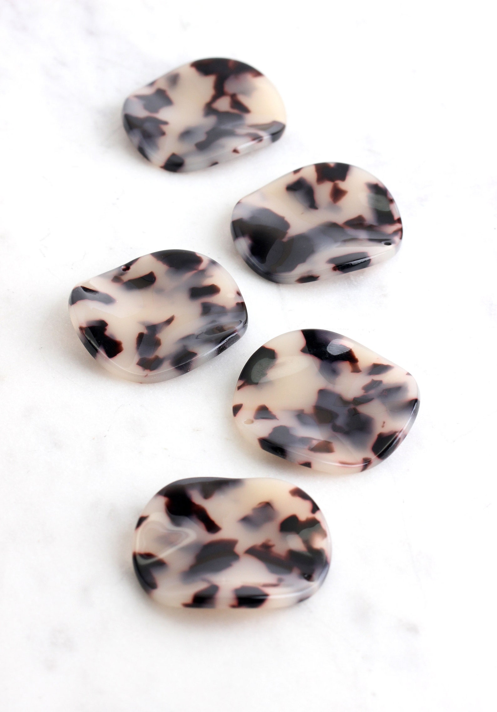 2 Large Round Discs 34mm, Wavy Round Charm, Cornflake Bead Irregular ...