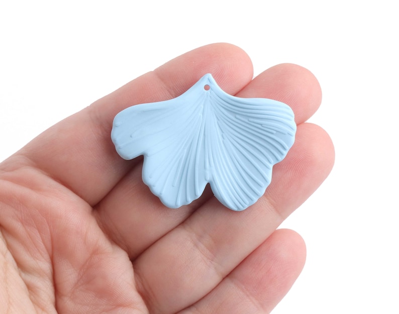 2 Light Blue Gingko Leaf Charms, 1.75" Inch, Whale Keychain, Under the ...