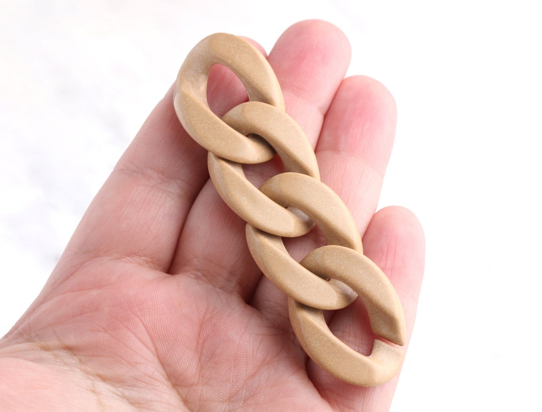 1ft Pale Brown Chunky Chain, 30x22mm Plastic Chain Link Necklace ...