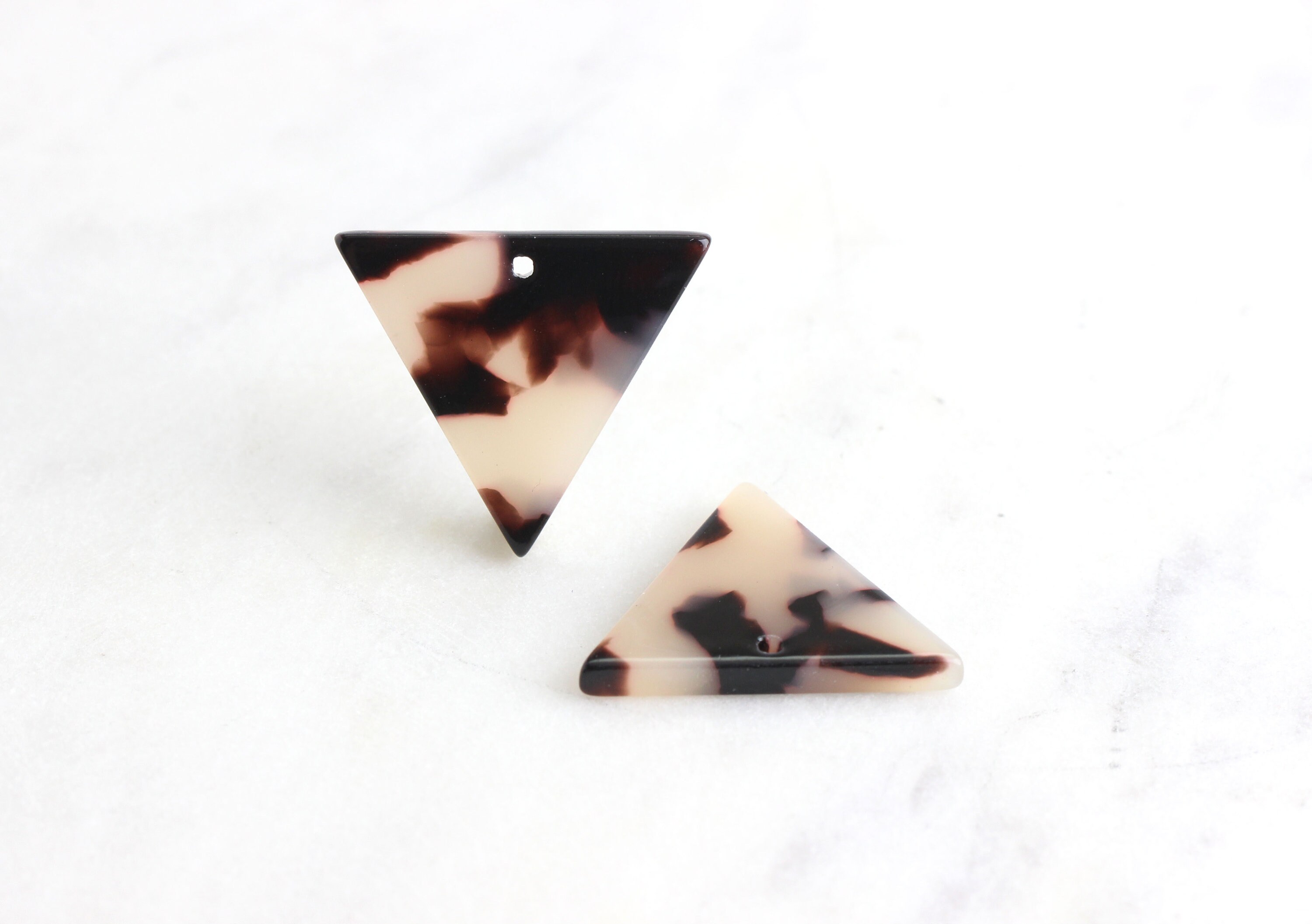 4 White Tortoise Shell Earring Triangles 20mm X 23mm, Plexiglass Shapes ...