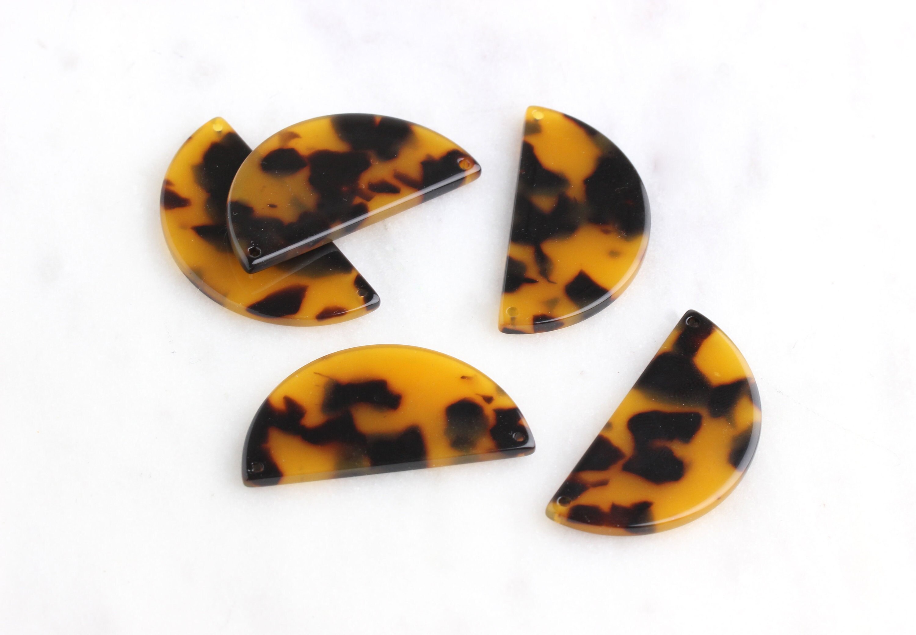 2 Half Moon Necklace Blank Connectors with Two Holes | Etsy