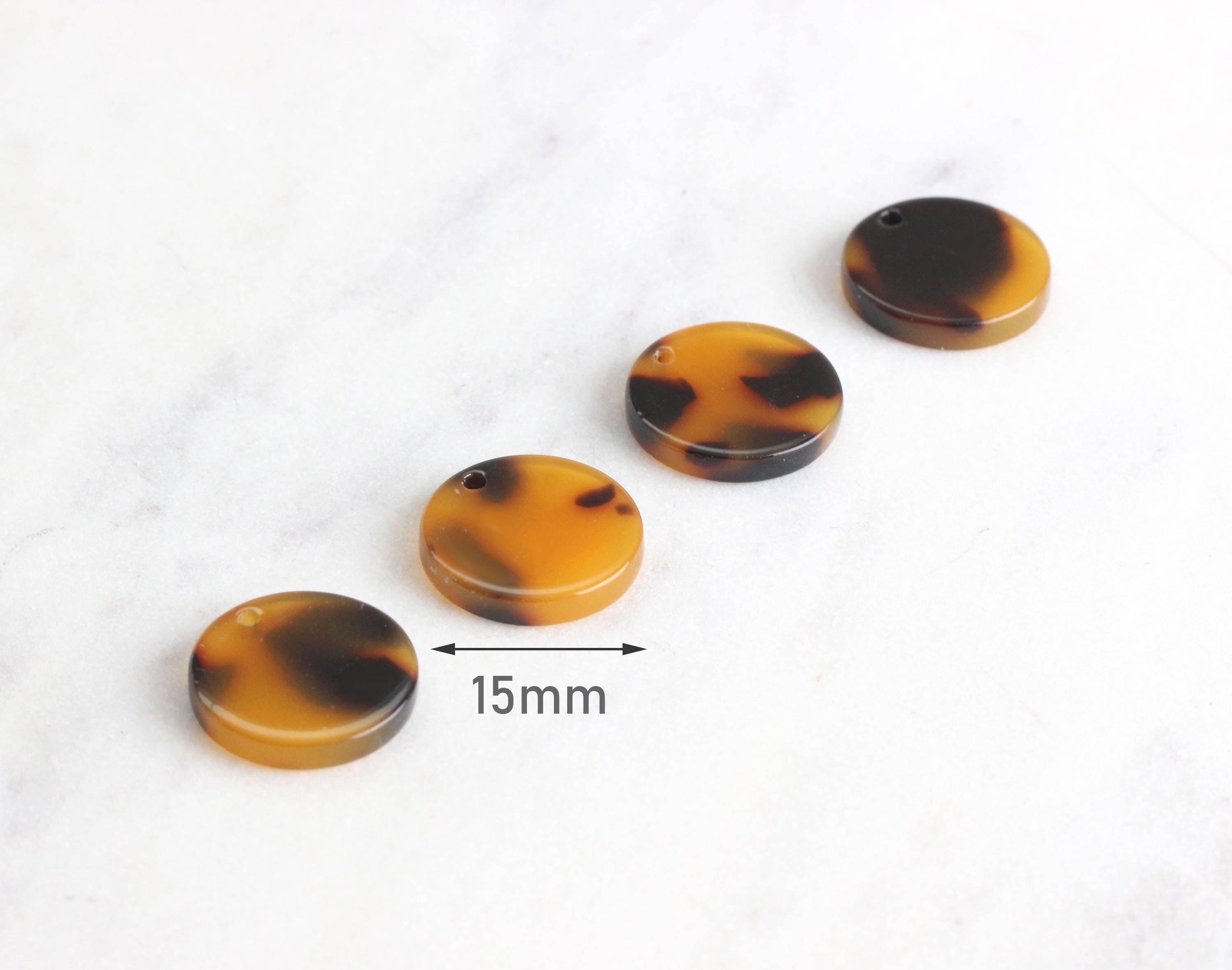 4 Tortoise Bead Charm 15mm, Vintage Tortoise Shell Drop Bead Plastic ...