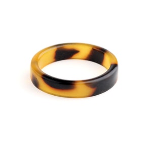 Tortoise Shell Ring 1pc, Cellulose Acetate Ring Blanks, Thin Resin Ring ...
