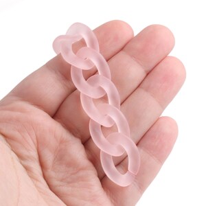 1ft Frosted Light Pink Plastic Chain Links, 23 X 17mm, Kawaii Acrylic ...