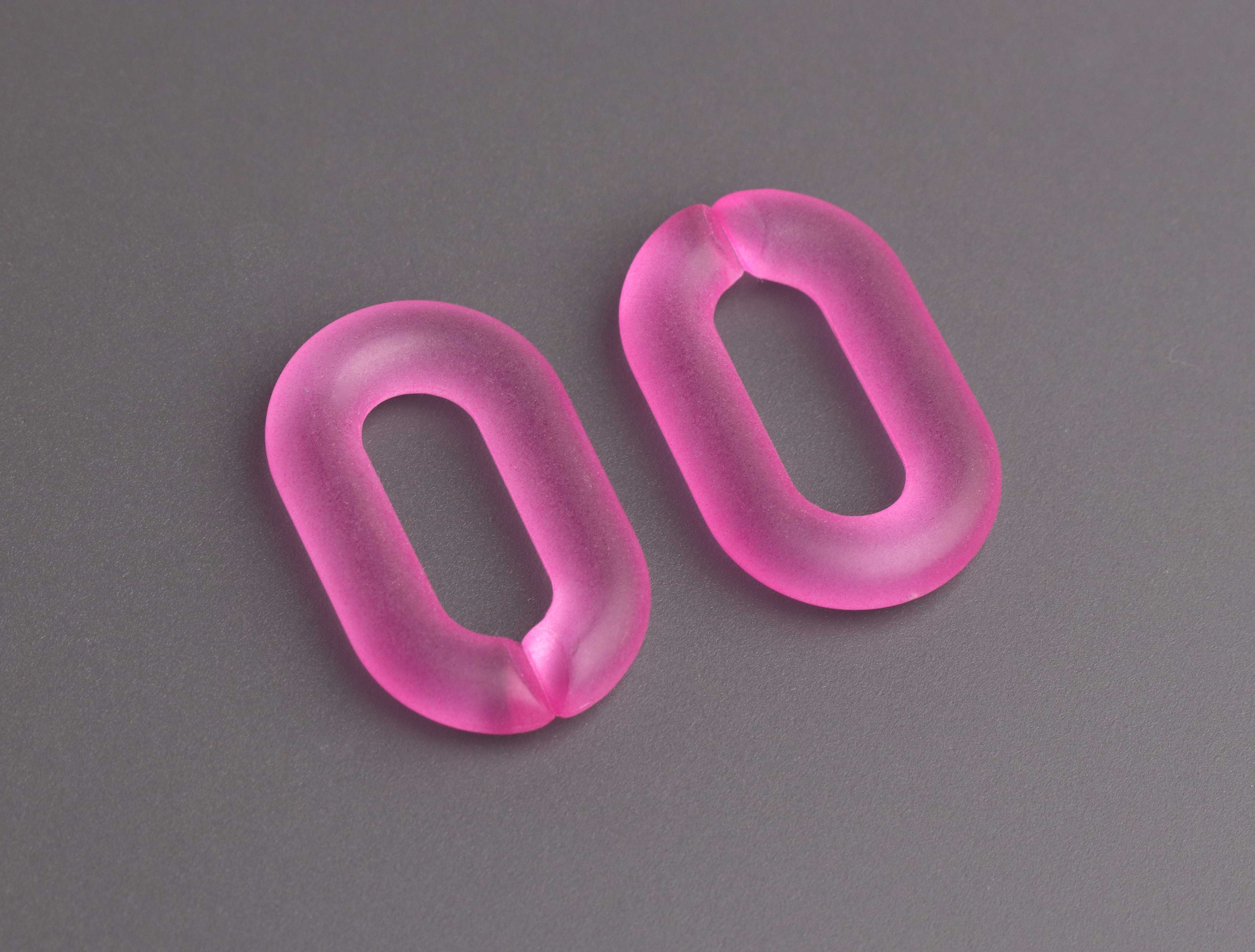 1ft Frosted Hot Pink Plastic Chain Links, 31 X 19mm, Acrylic Purse ...