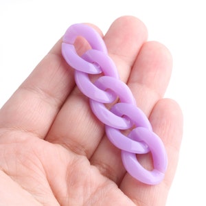 1ft Lavender Purple Plastic Chain Links, 23mm X 17mm, Glossy Purple ...