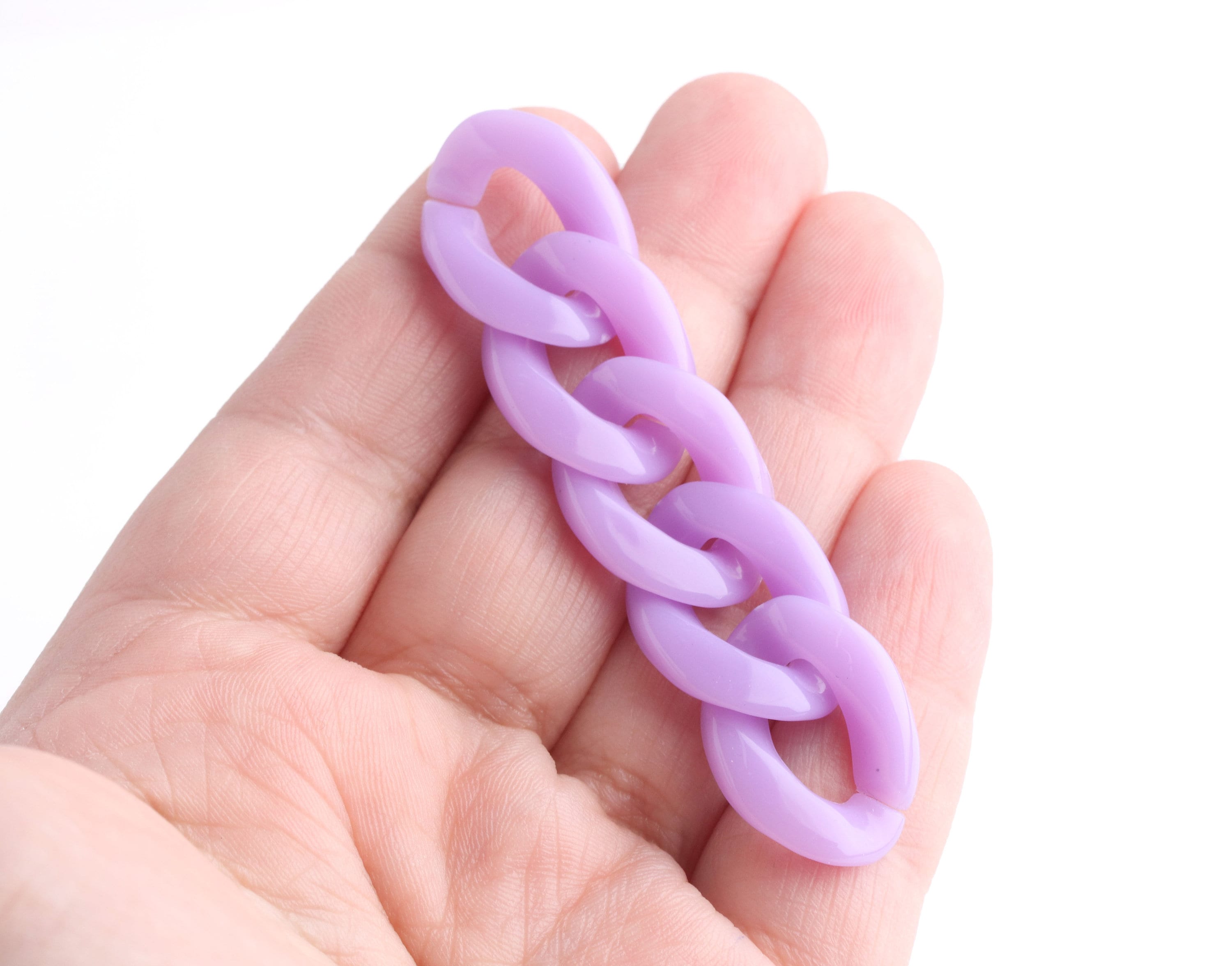 1ft Lavender Purple Plastic Chain Links, 23mm X 17mm, Glossy Purple ...