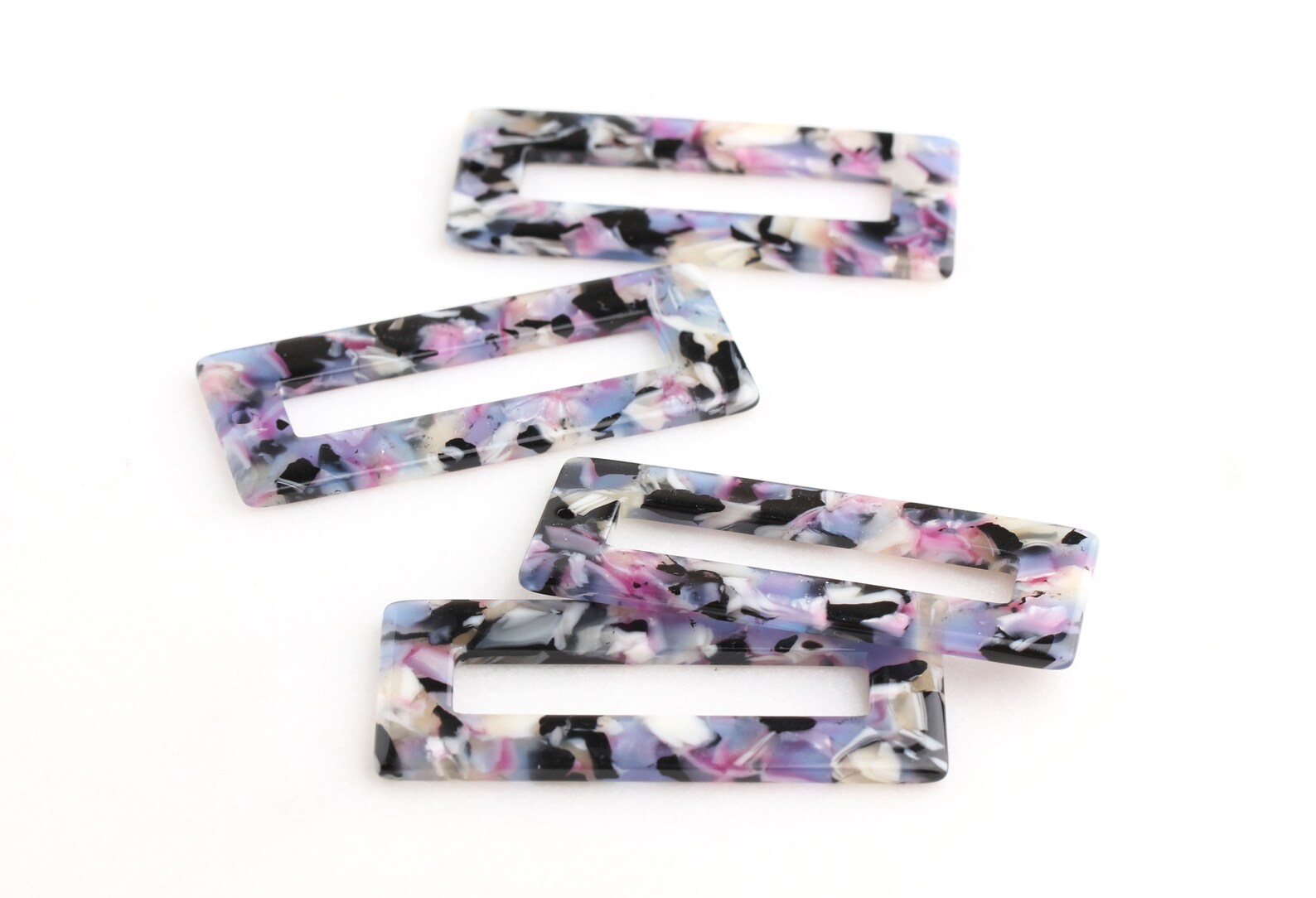 2 Rectangle Ring in Ultraviolet Purple Tortoise Shell Dark | Etsy