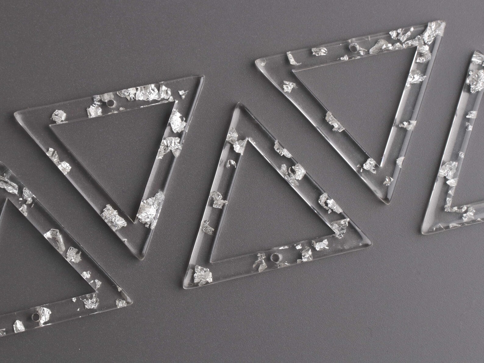 2 Large Triangle Charms With Silver Flecks 34.5 X 30.5mm - Etsy