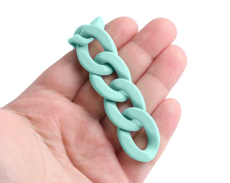 1ft Matte Mint Green Acrylic Chain Links, 28 X 20mm, Light Green Chain ...