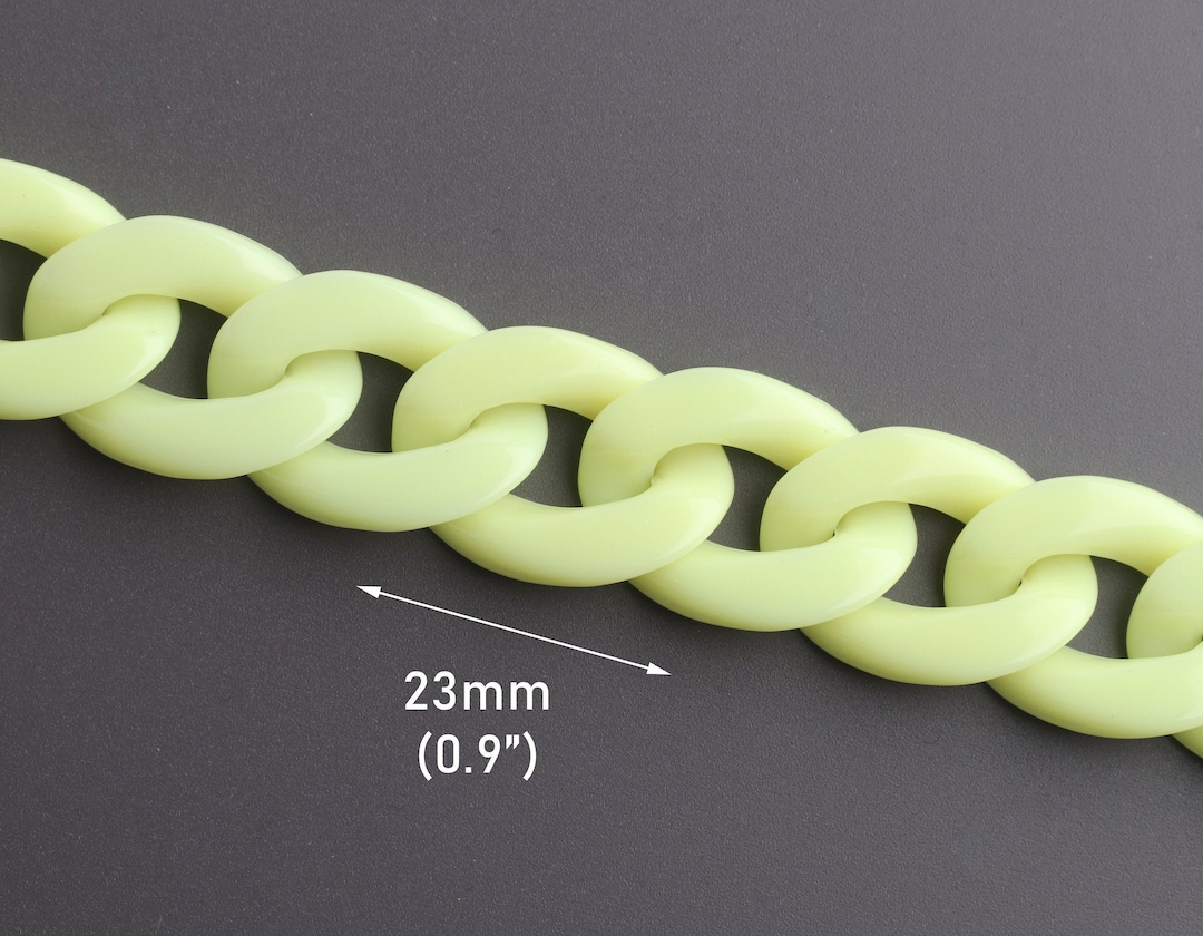 1ft Pastel Yellow Acrylic Chain Links, 23x17mm, Lemon Sorbet, Wholesale ...