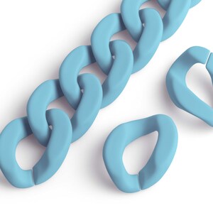 1ft Matte Light Blue Plastic Chain Links, 28 X 20mm, Wholesale Chain ...