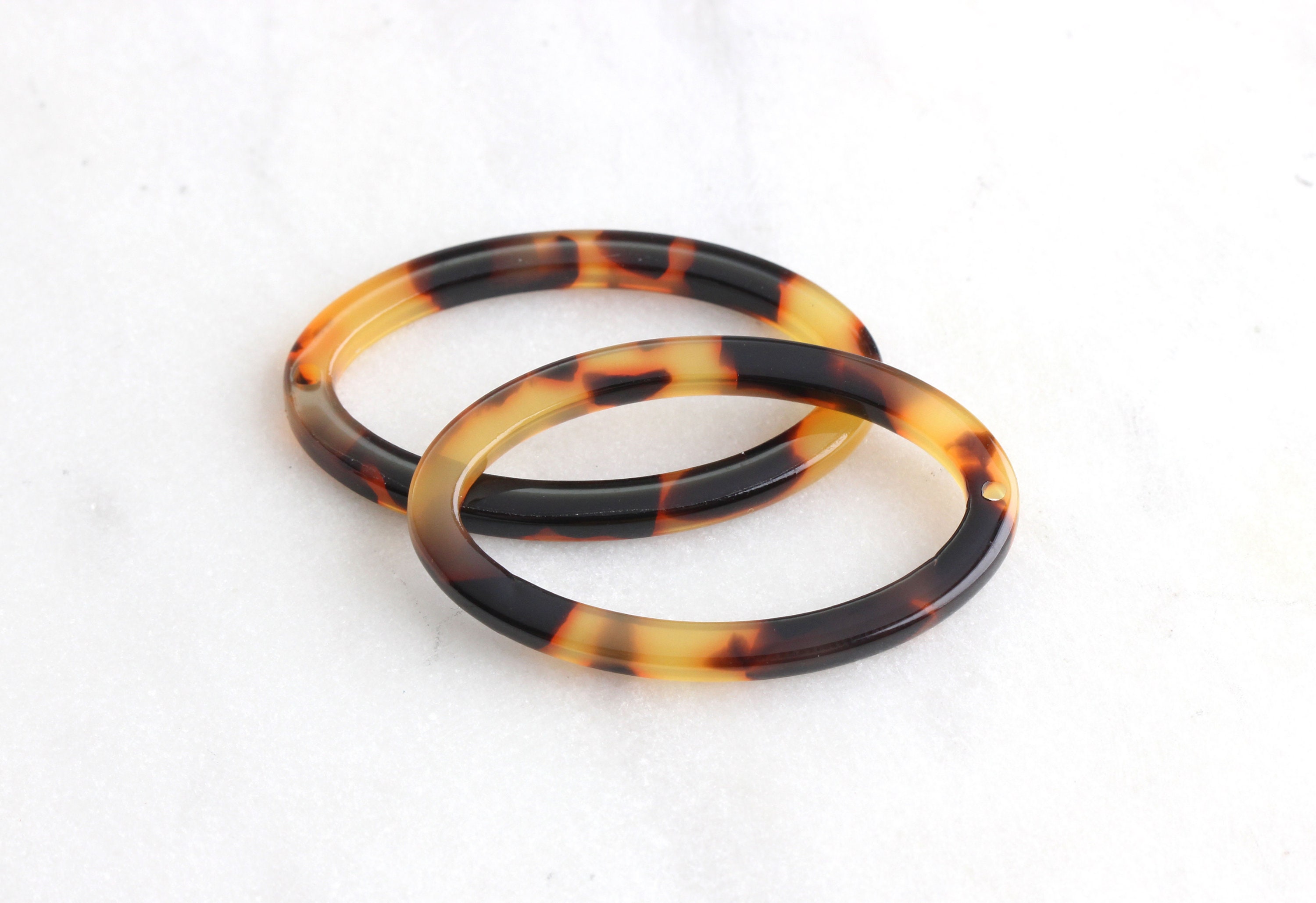 4 Oval Acrylic Charms 33mm Tortoise Shell Jewelry Supply - Etsy