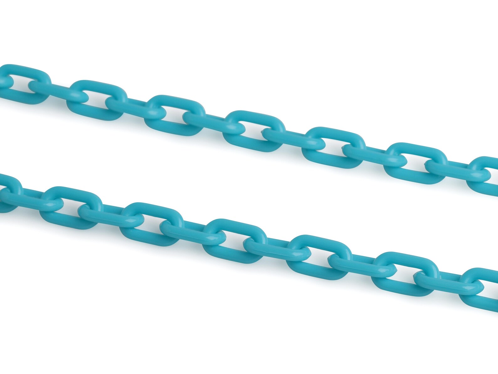 1ft Light Blue Teal Chain, 13.5 X 7.5mm, Plastic, Small Size, Closed ...