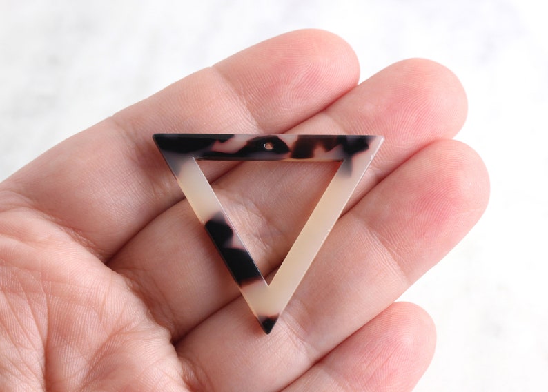 2 Big Triangles With Holes in the Middle Blonde Tortoise - Etsy
