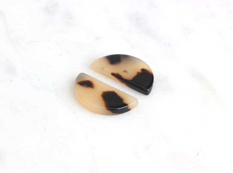 4 Blonde Tortoise Shell Half Moon Shapes 20x10 Mm Faux Turtle - Etsy