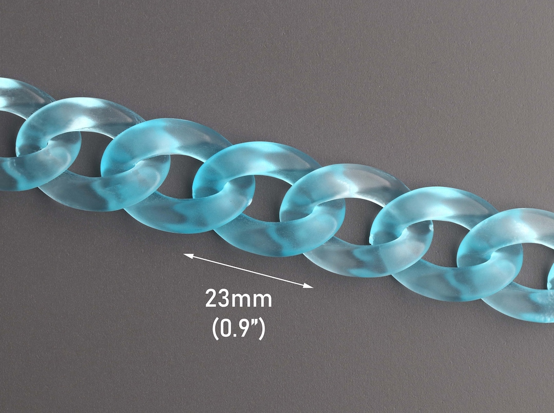 1ft Frosted Acrylic Chain Links in Ice Blue, 23 X 17mm, Matte ...